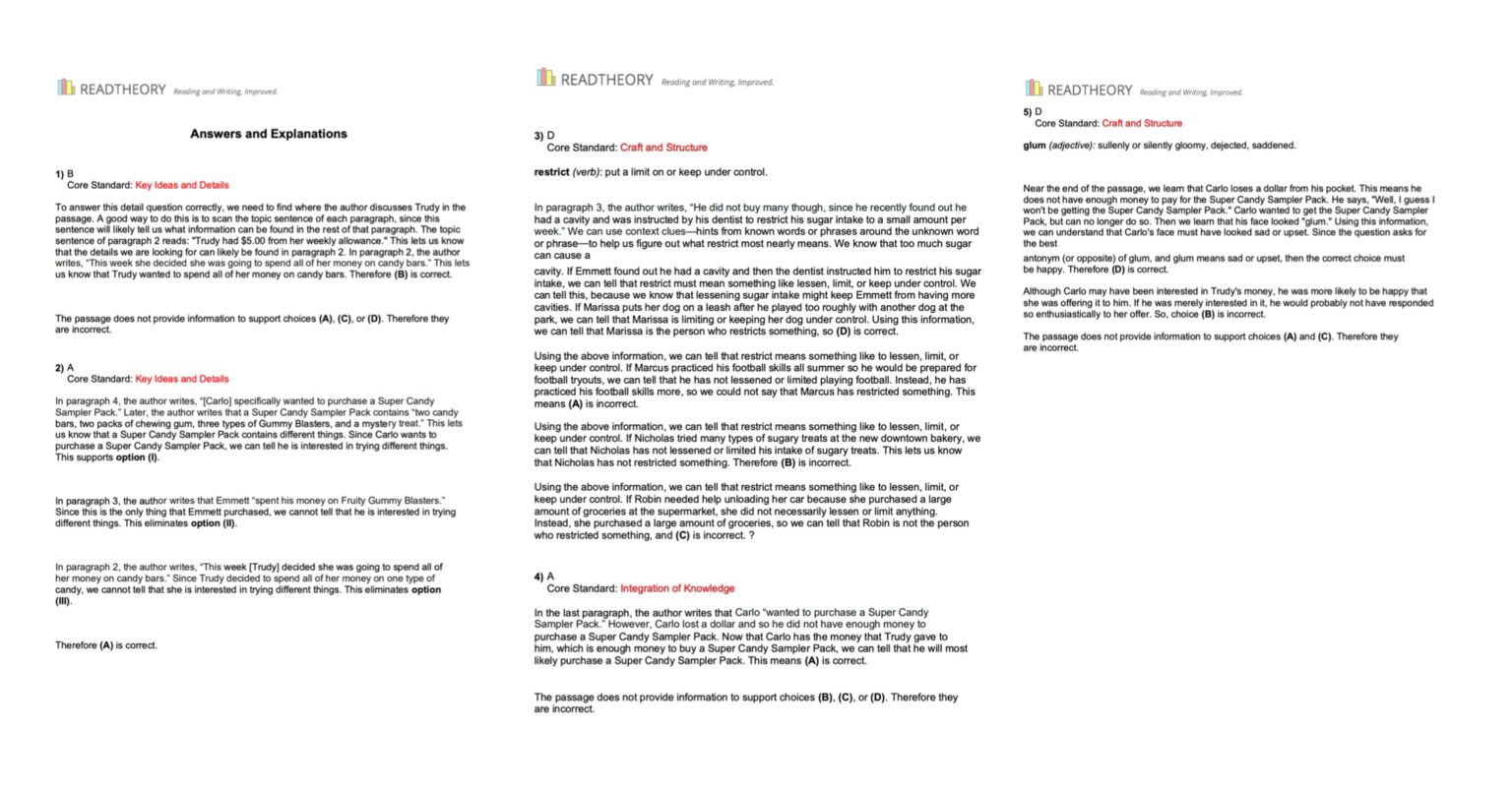 Free Reading Comprehension Worksheets for Grades 1-12 | ReadTheory